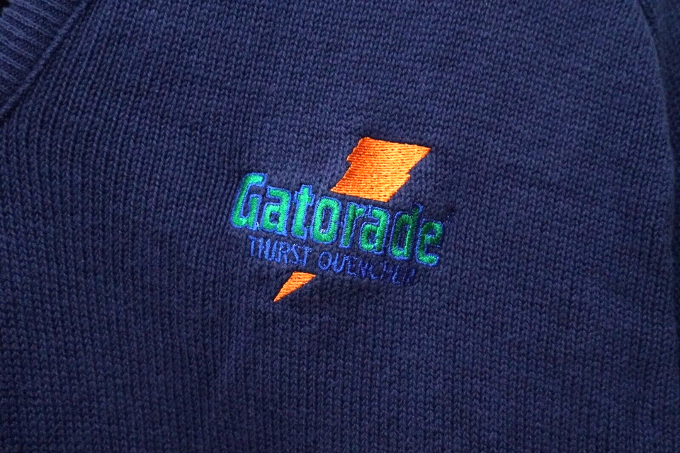 Vintage 80's 90's Gatorade Sweater Sweatshirt Knit Blue Mens L Made in ...