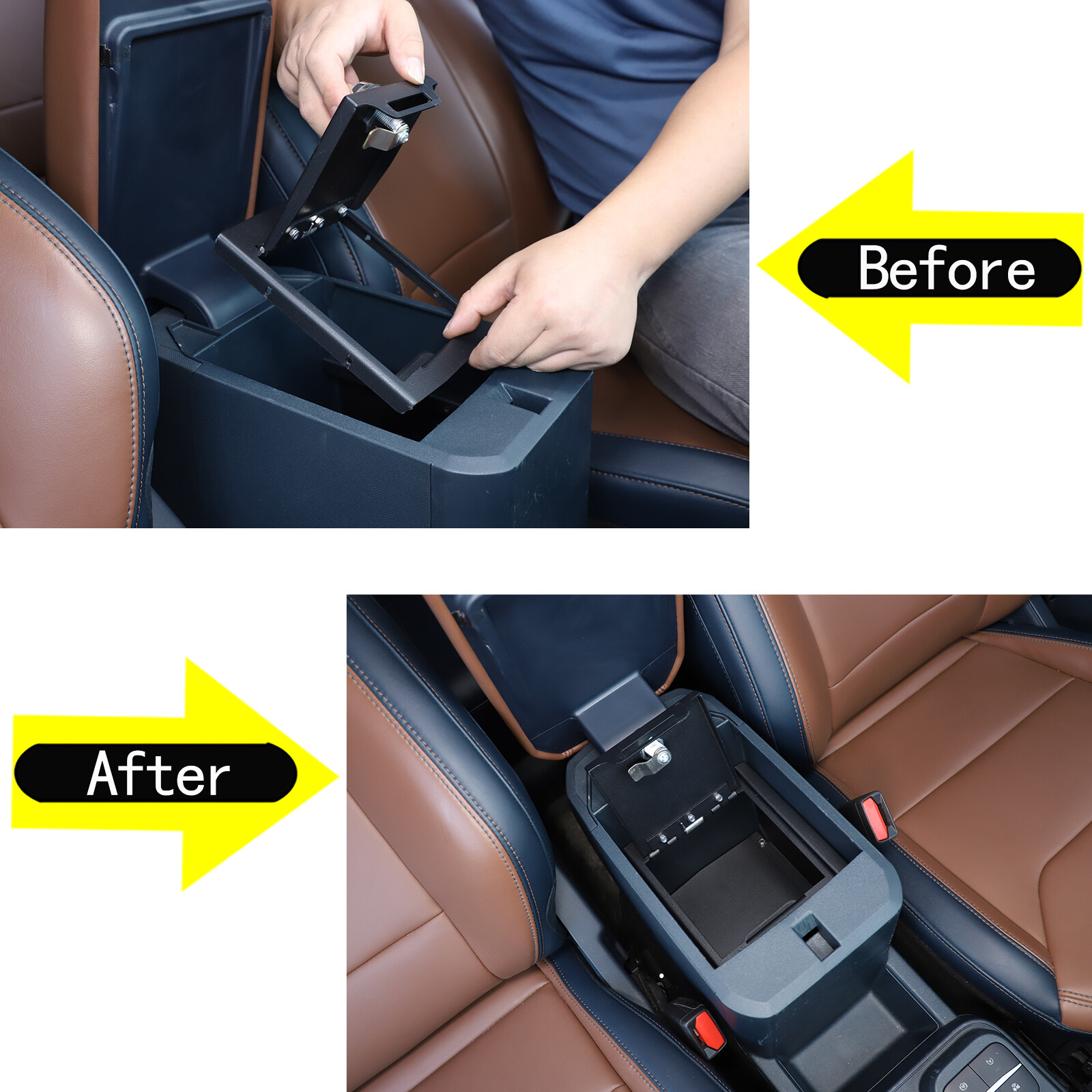 Alloy Center Console Safe Vault Locking Storage Box Fits Ford Maverick ...