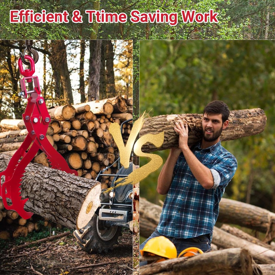 NEW Forestry Grapple 28in Opening Timber Log Lifting Logging Tongs ...