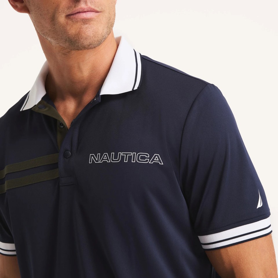 Nautica Men's Navtech Classic Fit Moisture Wicking Performance Polo ...