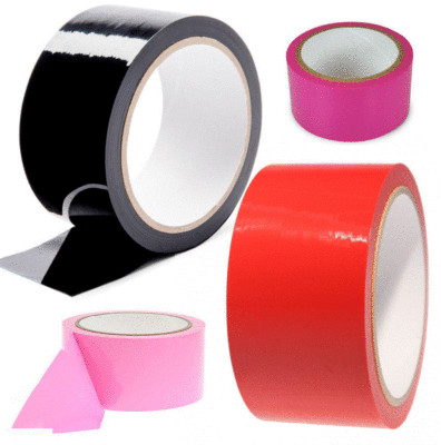 BLACK RED ADULT PVC BONDAGE TAPE, 20 meters x 50mm, FUNKY FETISH CLUB ...