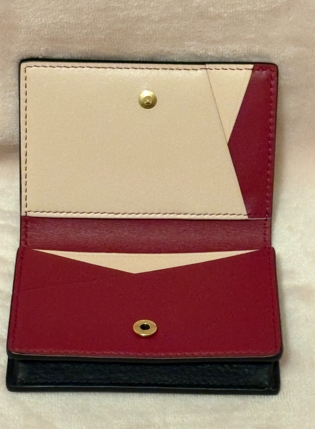 AUTH New Tiffany & Co. Logo Tri-color Leather Cardholder Wallet ...