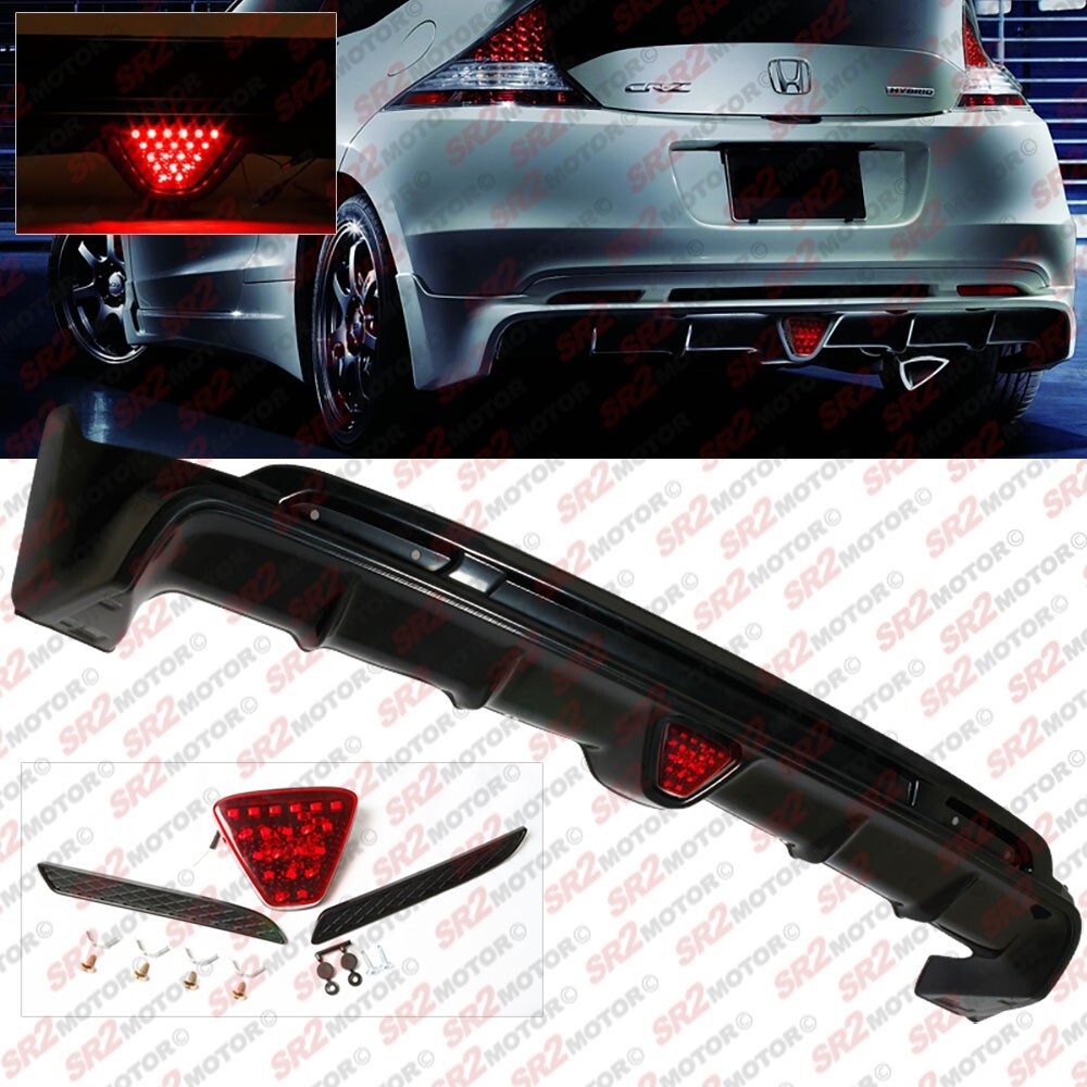 For 2011-2012 Honda CRZ CR-Z MUG Style PU Rear Diffuser with LED Brake ...