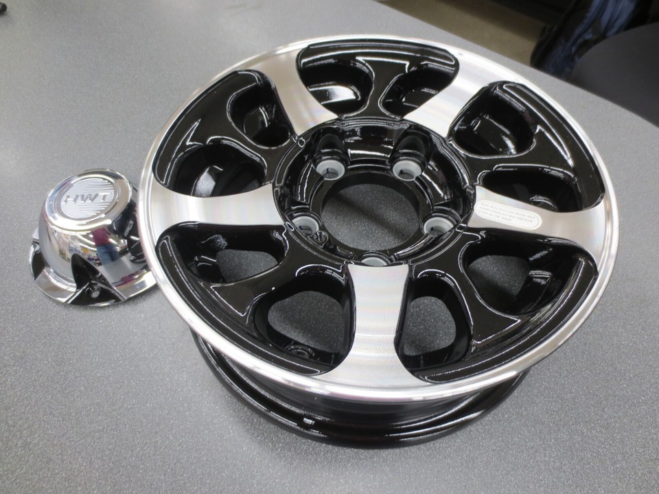 HWT Hi-Spec Series 08 Aluminum 12" x 4" Trailer Wheel Rim 5 Lug 4.5 ...