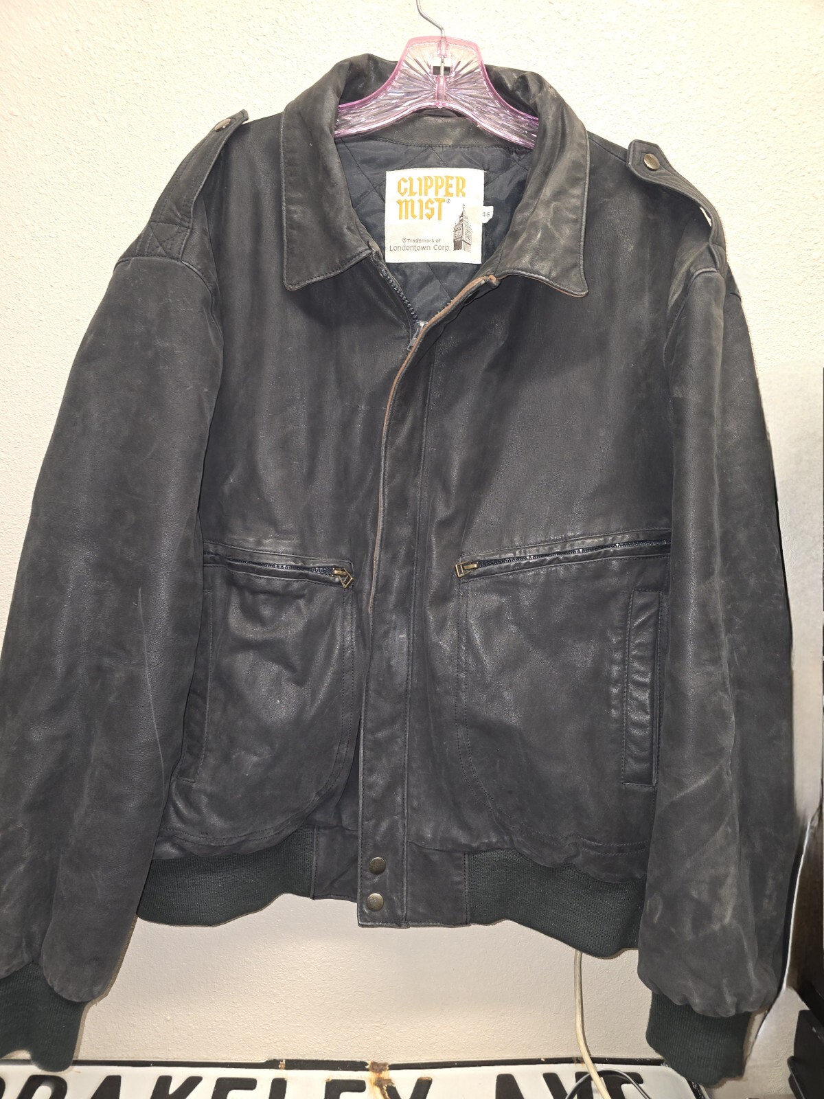 Clipper Mist Leather Jacket By London Corp Size 46 Bo… - Gem