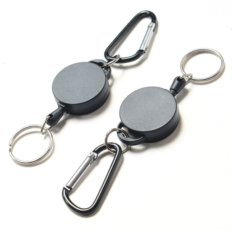2023 Resilience Steel Wire Rope Elastic Keychain Retractable Alarm Key ...