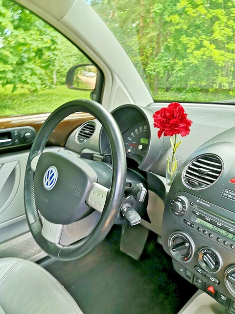 VOLKSWAGEN Bug New Beetle Interior Console Dashboard Flower Love RED ...