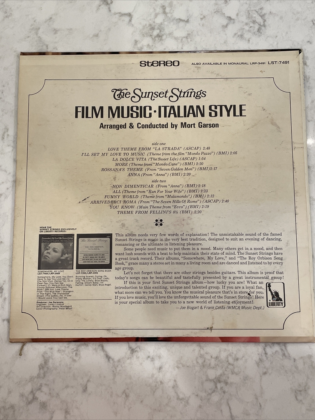 The Sunset Strings Film Music Italian Style - Used Vinyl Record LST-7491 LP3491 | eBay