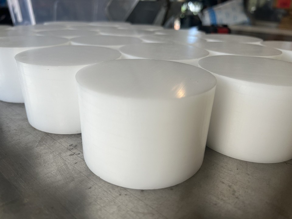 Acetal Round Stock. 8 cylinders. Machinable Engineering Plastic, like ...