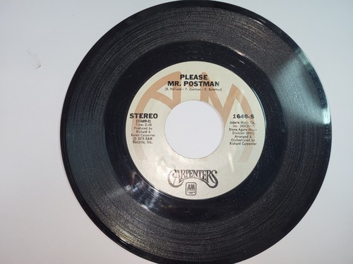 Carpenters 45 RPM Record Please Mr Postman & This Masquerade Free ...