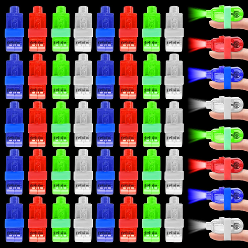 40 Pezzi Torcia a Led Con Dita Colorate a Led, Anello a Dito Luminoso ...