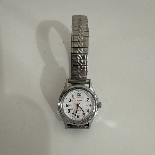 Vintage Pulsar Watch Womens 23mm V811-0970 Silver Tone Stretch Band ...