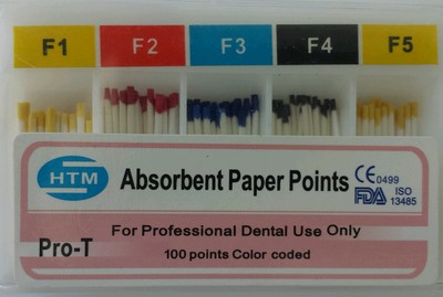 Absorbent Paper Points F1-F5 Color Coded Dental Endo HTM | eBay