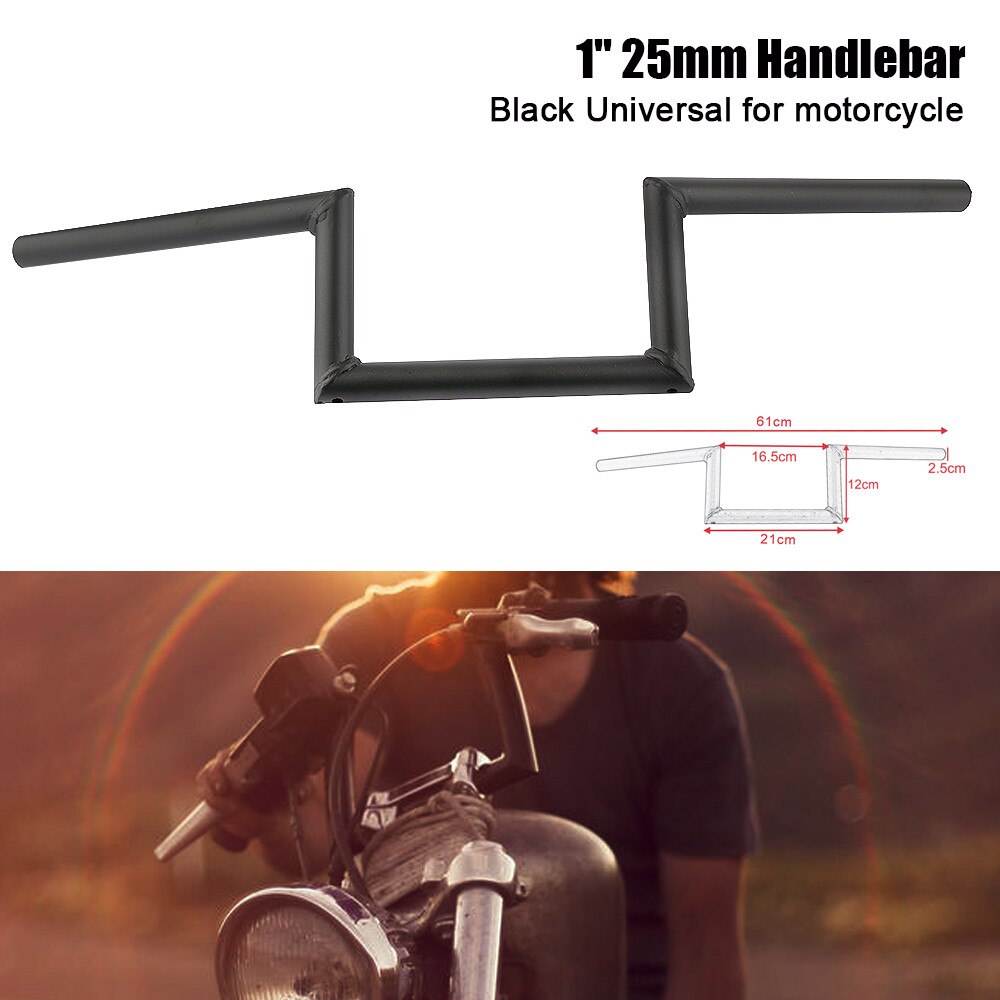Black Motorcycle 25mm 1" Inch Motorbike Handlebars Drag Z-Bar For ...