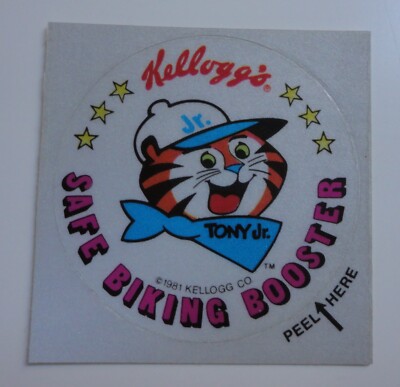 Vintage Kellogg's Tony the Tiger Jr. SAFE BIKING BOOSTER Unused Sticker ...