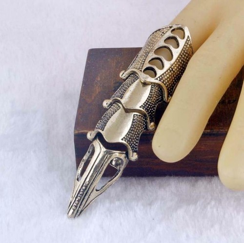 Men Open Punk Gothic Claw Ring Gold Silver Full Knuckle Spike Finger ...