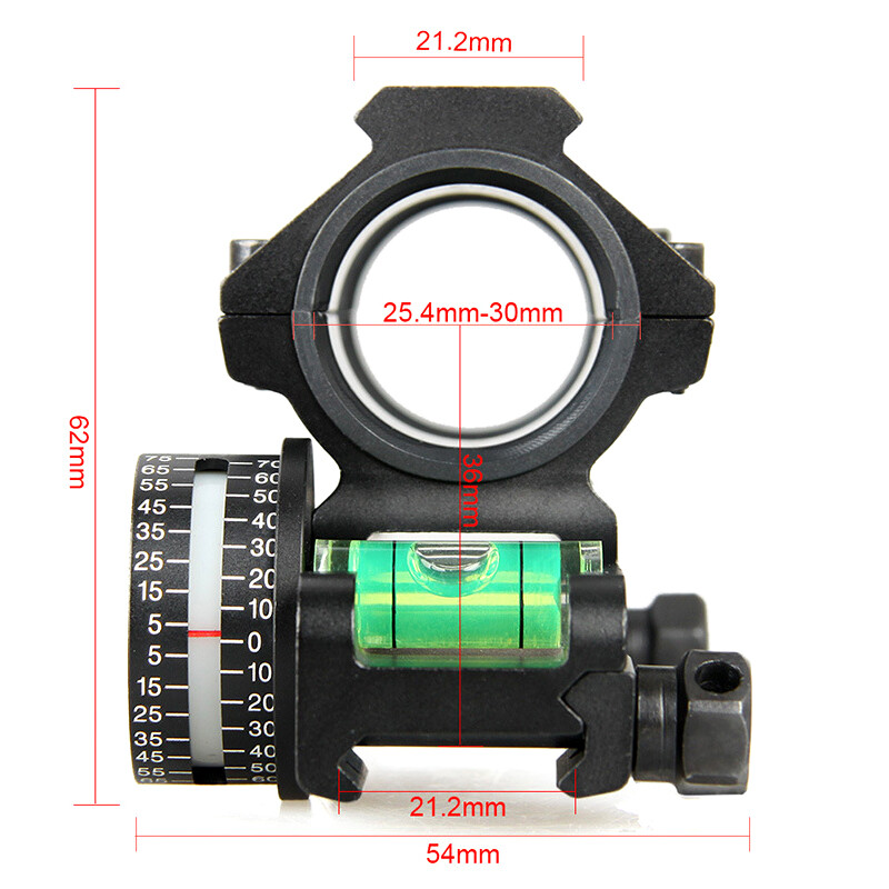 20mm Picatinny Rail Scope Mount Rings 1" 30mm Bubble Level Sight Base ...