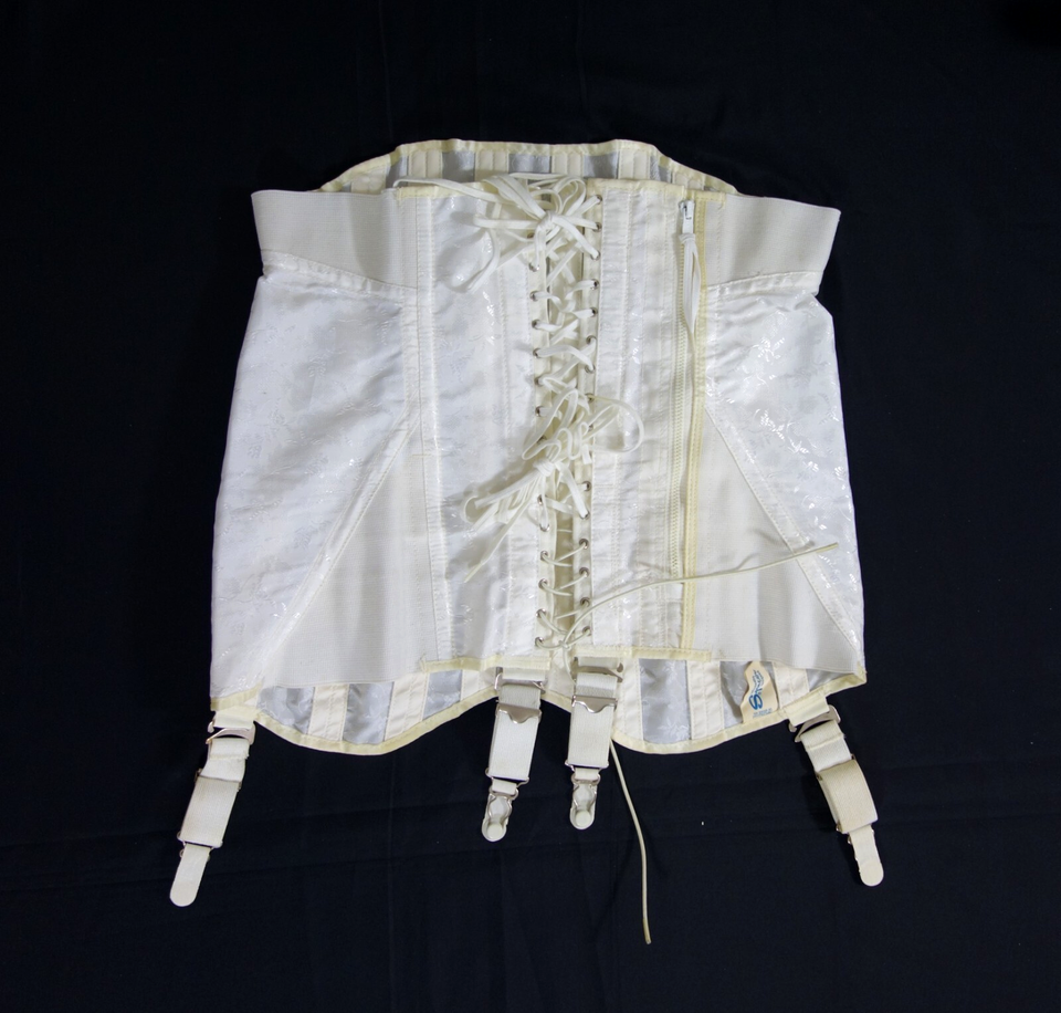 RARE~ANTIQUE~c1950s~SPENCER~Sz Lg -XL SATINY Lace Up Open Bottom ...