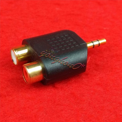 New 1Pcs 1/8" 3.5mm Stereo Mini Plug to dual 2×RCA Female Jack Splitter ...