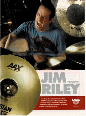 SABIAN CYMBALS - JIM RILEY of RASCAL FLATTS - 2014 Print Advertisement ...