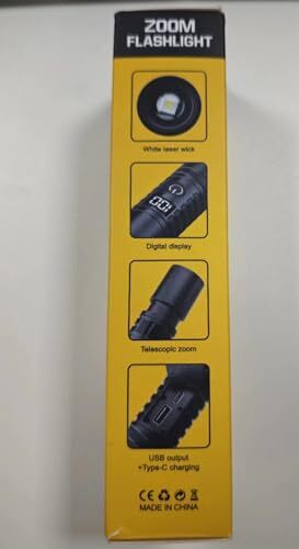 LED Flashlight 1500 Lumens with Display Screen, Zoomable and Tactical ...