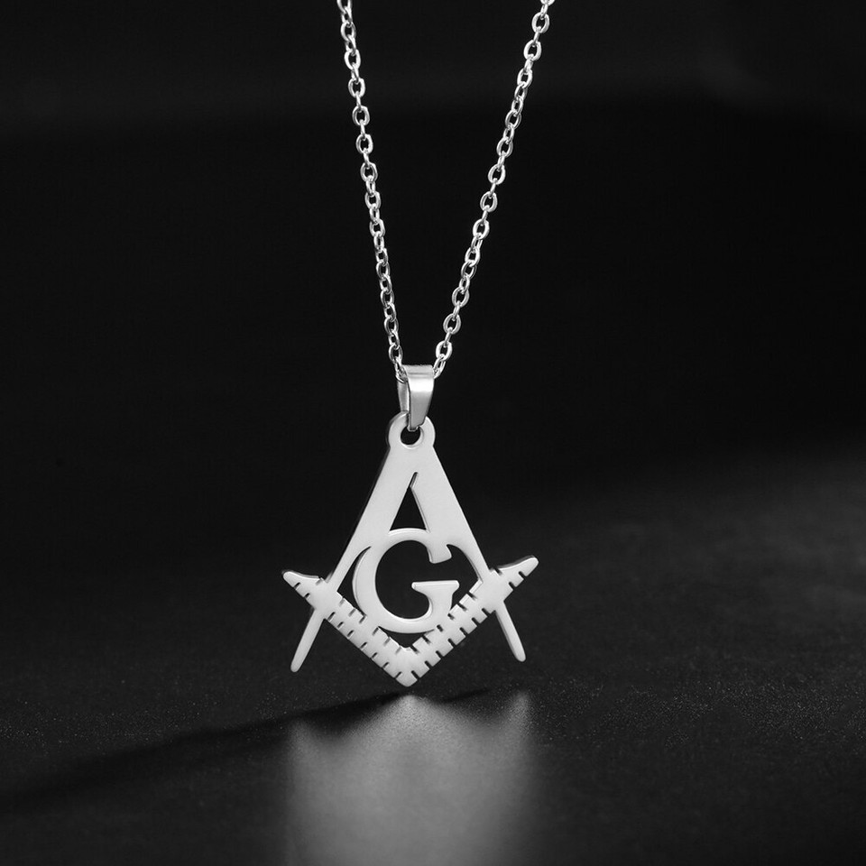Masonic Necklace for Men Energy Freemason Pendant Stainless Steel ...