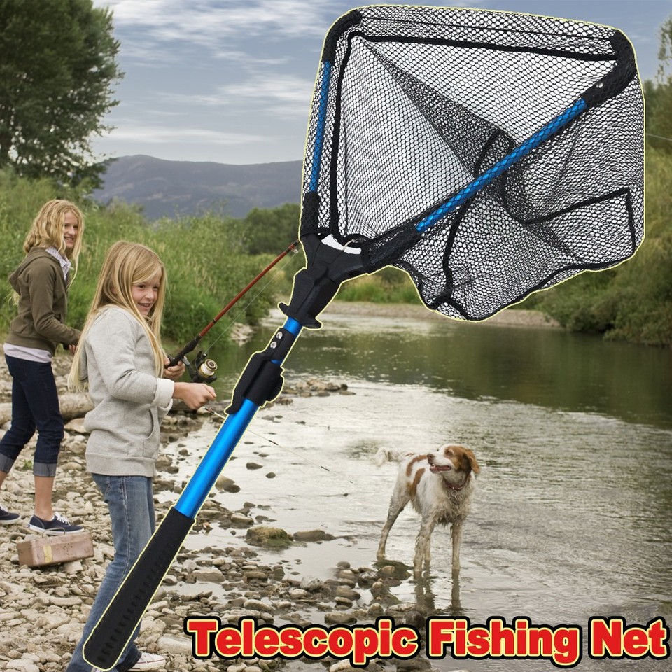 Fishing Net Telescopic Rod Handle Foldable Nylon Fishing Landing Net ...