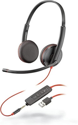 Poly Blackwire 3225 Wired Stereo Headset - Noise-Cancelling Mic - USB-A ...