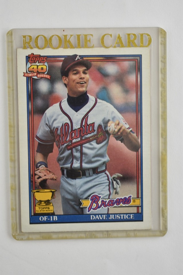 1991 Topps David Justice Atlanta Braves #329 Rookie Baseball Card Mint ...