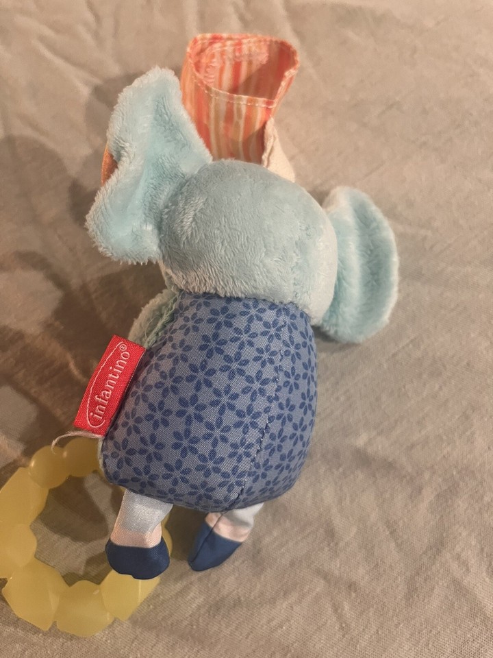 Infantino Elephant Plush Rattle With Teething Ring Infant Teether Toy ...