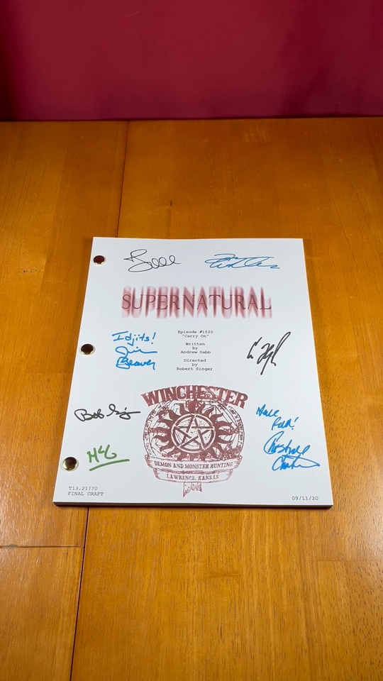 Supernatural Series Finale Script Signed- Autograph Reprints ...