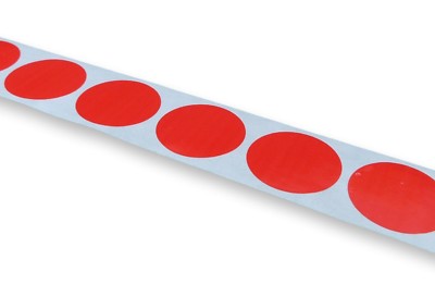 500 GLOSS RED 25MM ROUND SELF ADHESIVE BLANK LABELS, STICKERS, SECURITY ...