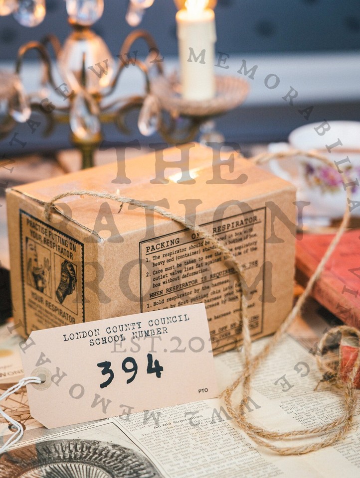 WW2-1940s Air Raid Children's-PROP Gas Mask Box with London Borough ID ...