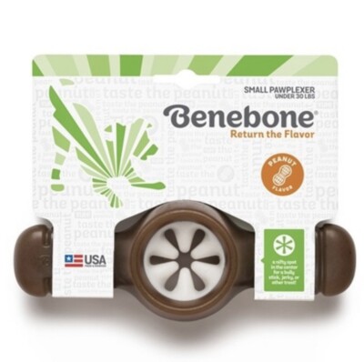 SMALL Benebone PAWPLEXER Dog Chew Toy Aggressive Chewers PEANUT BUTTER ...