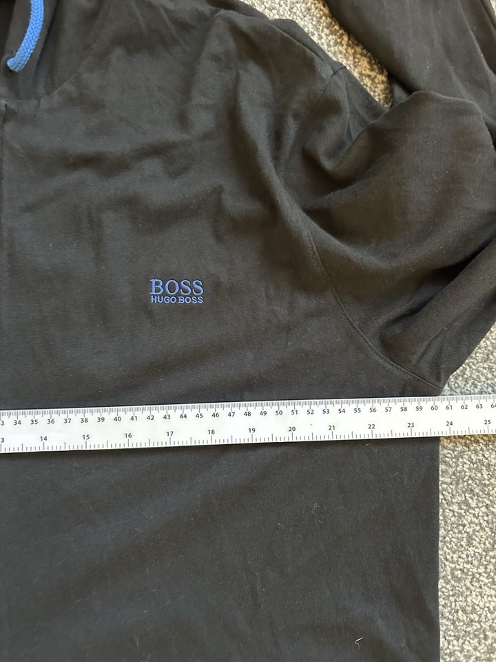 Hugo Boss Black Blue Cotton Full Zip Jacket Hooded Hoodie XL | eBay UK