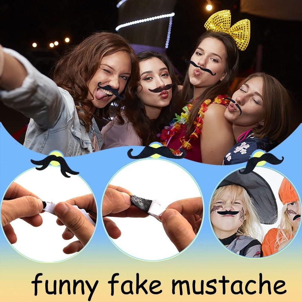 48 Pieces Fake Mustaches Novelty Self Adhesive Mustache Set for... | eBay