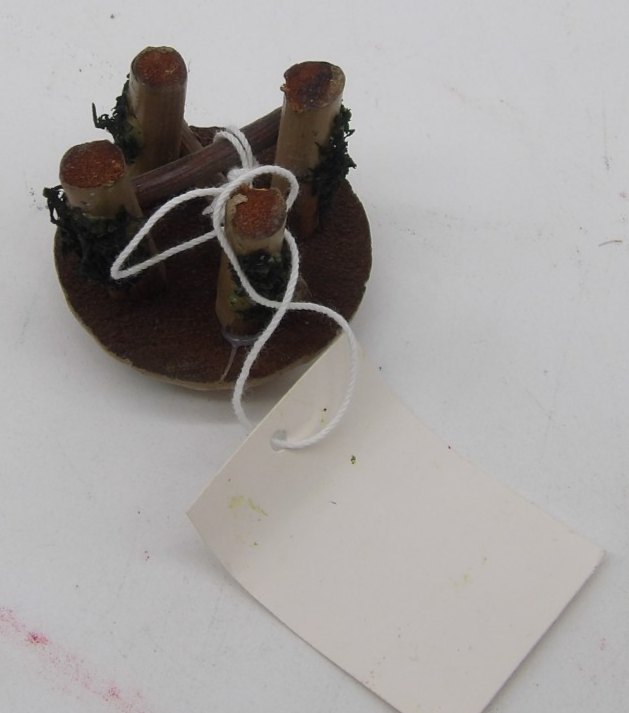VTG 2000 Dezine Fairy Miniature Wooden Mushroom Stool 1.5" tall New w ...