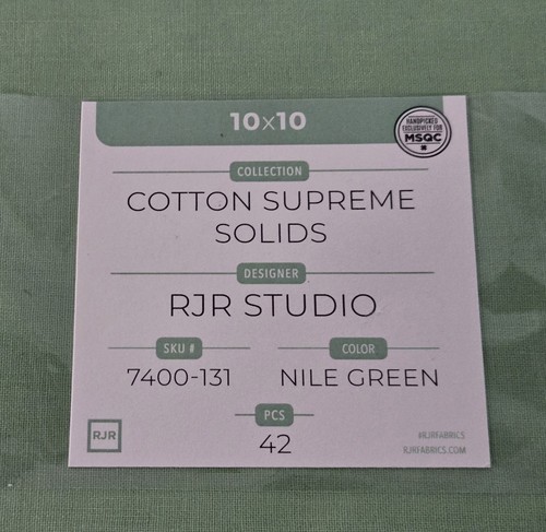LAYER CAKE ~~ SOLIDS ~~ RJR FABRICS ~~ NILE GREEN | eBay