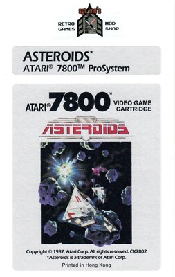 Atari 7800 Replacement Label - Asteroids [Custom Color] | eBay