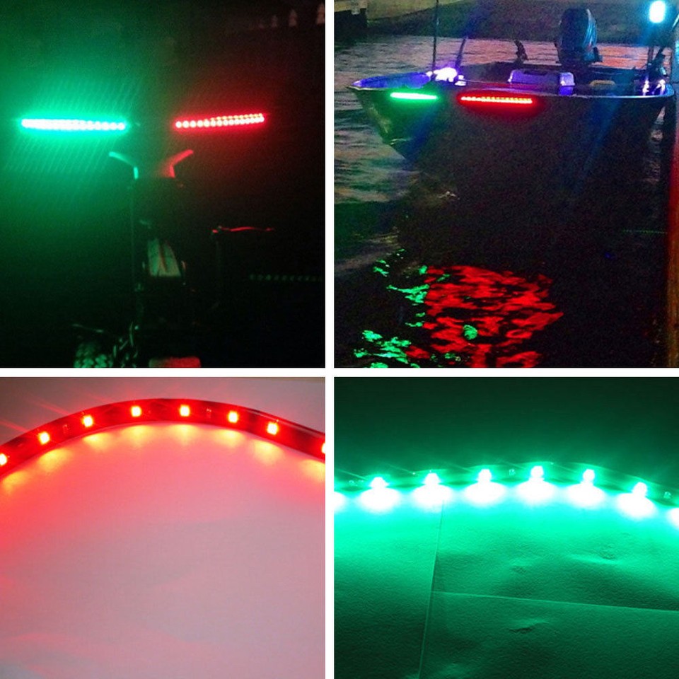 Red Green Submersible Navigation Light 12V Waterproof Marine Boat Bow ...