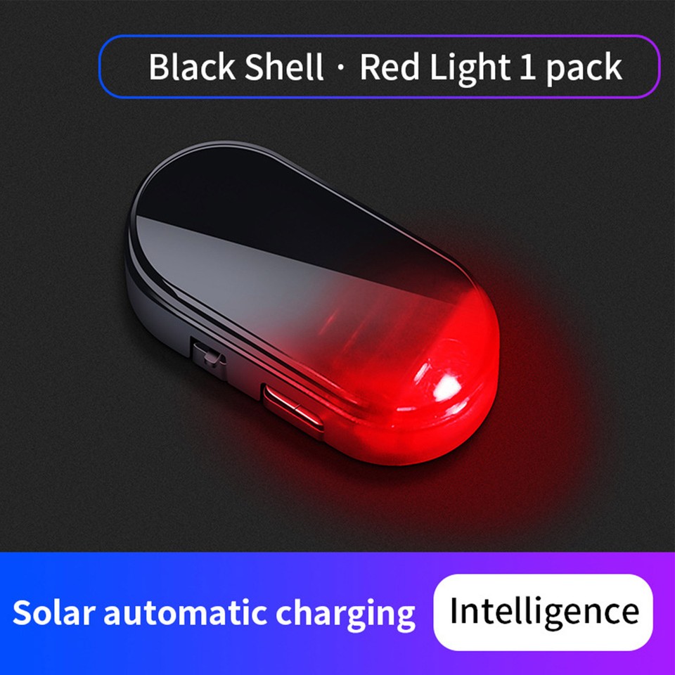 Solar Power Car Fake Alarm LED Anti-Theft Warning Lights Flashing ...