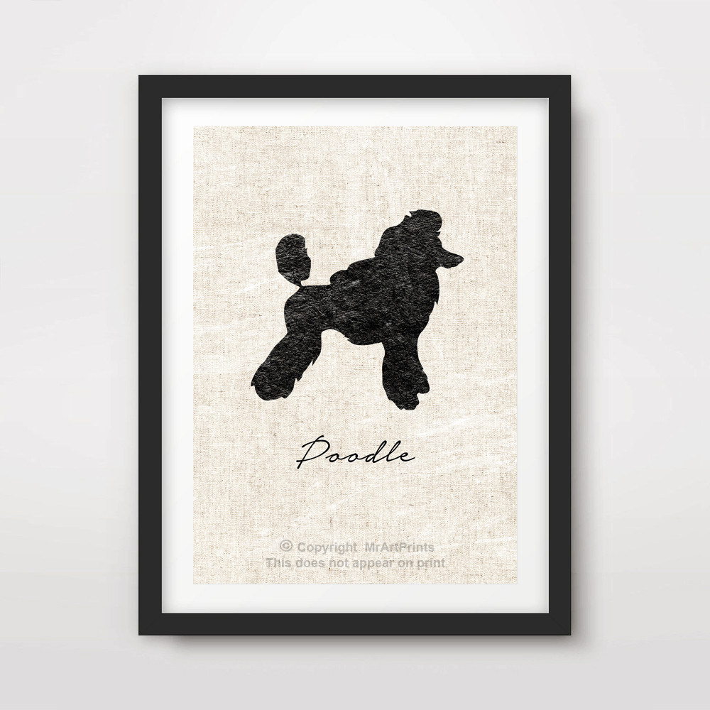 Pudel Silhouette Clipart Poodle Dog Pup Silhouette Instant Download
