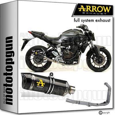 ARROW FULL SYSTEM EXHAUST HIGH RC THUNDER CARBON C YAMAHA MT07 MT-07 ...
