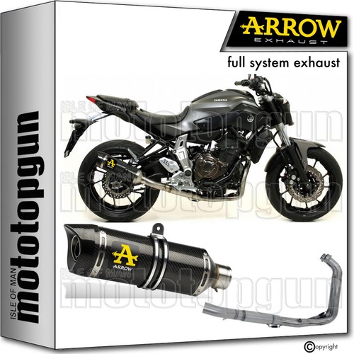 ARROW FULL SYSTEM EXHAUST HIGH RC THUNDER CARBON C YAMAHA MT07 MT-07 ...