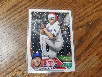 2023 Topps Holiday Jacob DeGrom Code 514 Santa Hat Texas Rangers #H197 ...