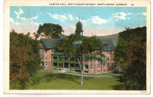 1939 Postcard: Lawton Hall, Brattleboro Retreat, Brattleboro, Vermont ...