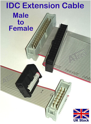 IDC Extension Jumper Connector, 2.54mm, 2 row, Male to Female, Ribbon ...