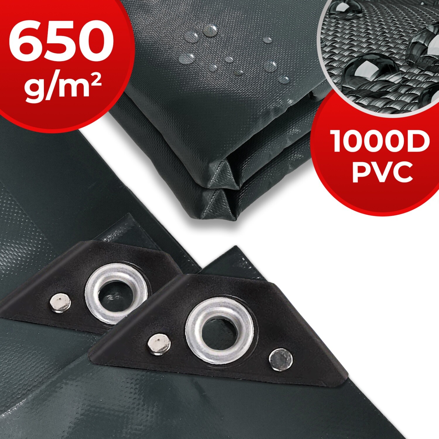 PVC LKW Abdeckplane 3,99€/m² Schutzplane 650g/m² Gewebeplane mit Ösen ...