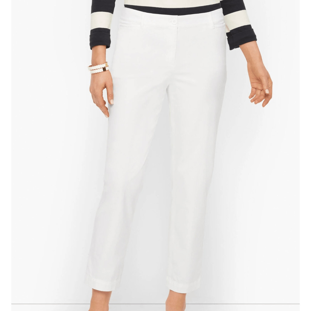 Talbots Perfect Crop with Tab Button Detail at hem. - Gem