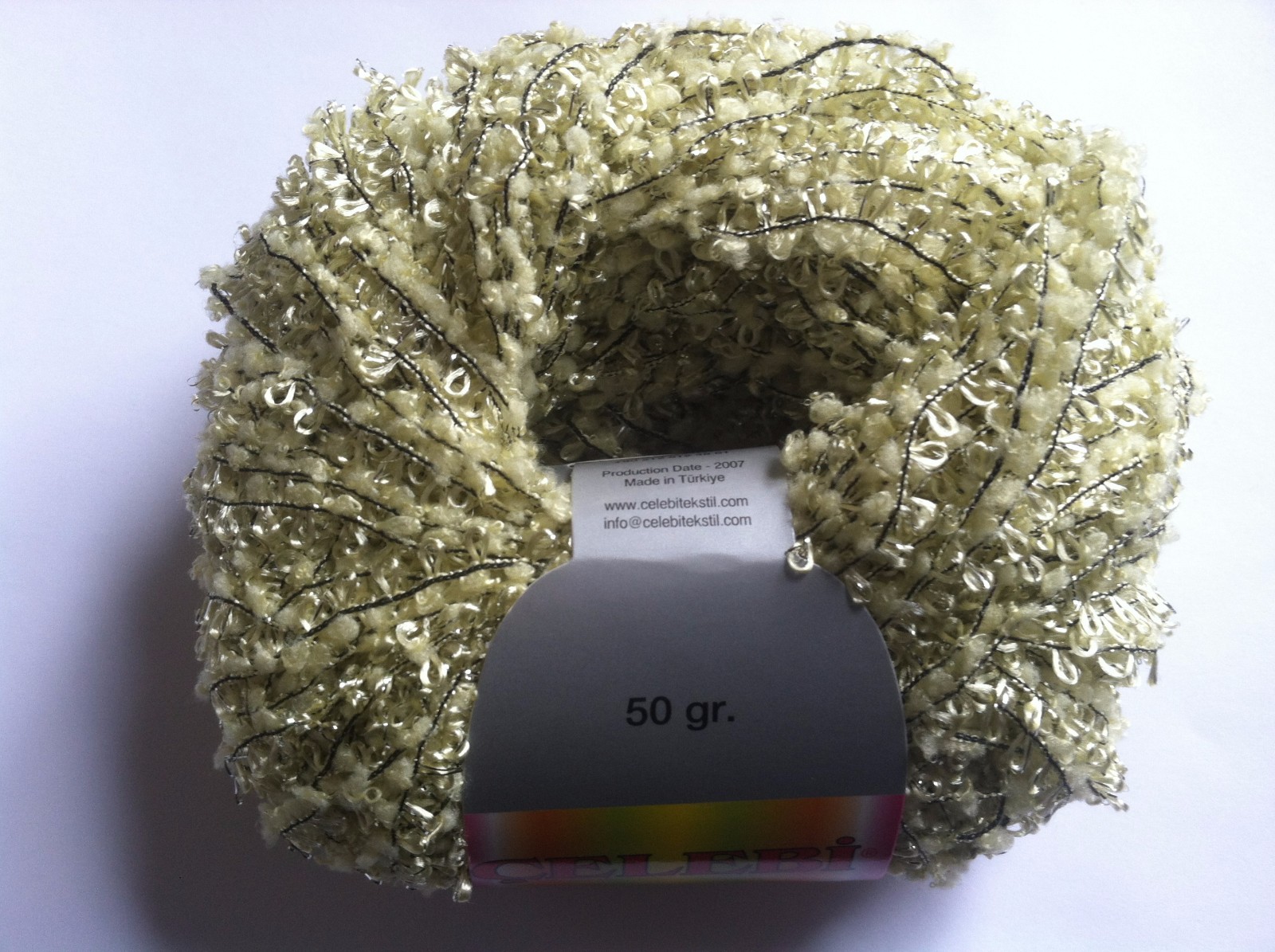 Celebi Purpur #32 Baby Yellow Gold Twin Ringlets Novelty Ribbon Yarn ...